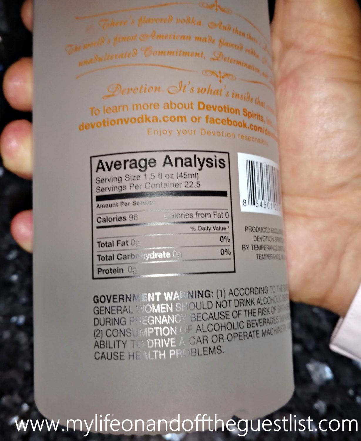 Devotion Vodka: The First Alcohol Brand with a Nutrition Label